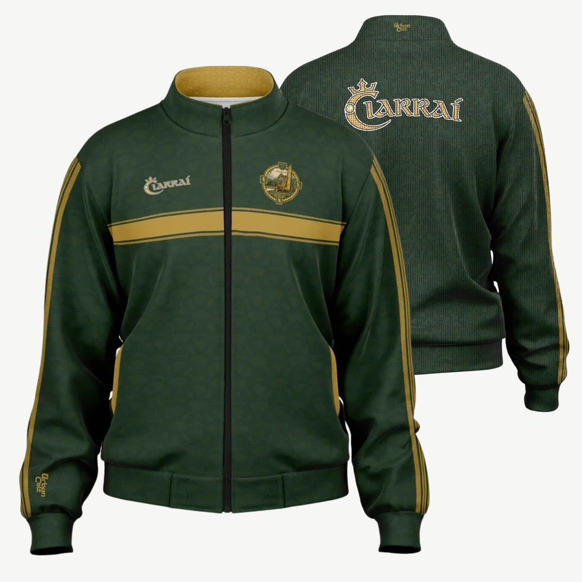 Kerry Dark Green-Gold GAA Track Top, Kerry Gaelic Games Zip-up Track ...